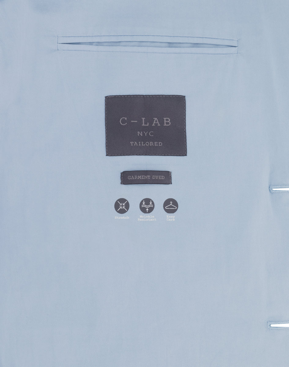 Modern Fit Single Breasted Unlined Garment Dyed Sport Coat in Sky Blue ...