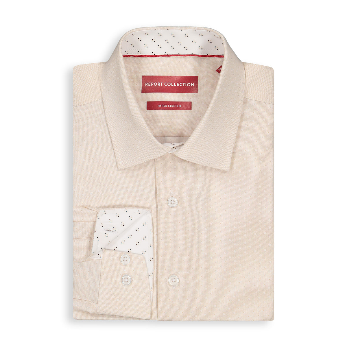 Beige Geometric Recycled Shirt – Report Collection